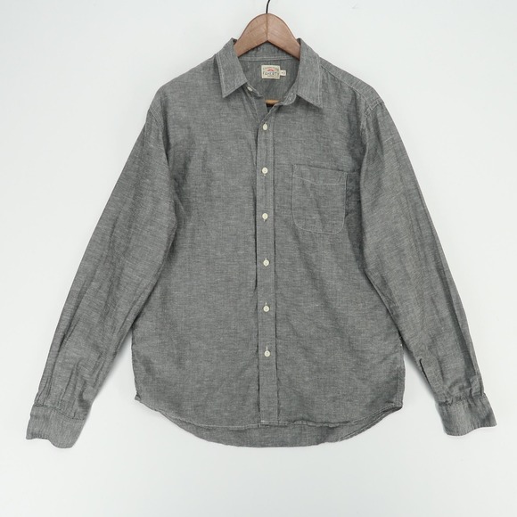 Faherty | Shirts | Faherty Shirt Mens Medium Gray Button Up Long Sleeve ...
